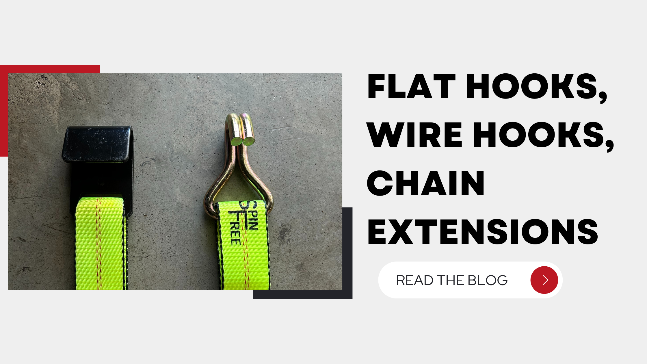 Flat Hooks & Chains for Cargo Straps | USA Ratchet