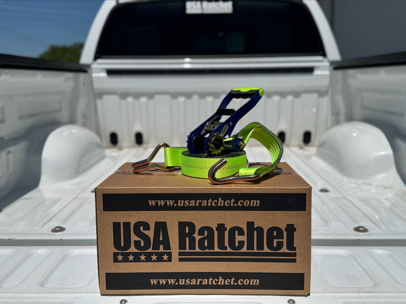 2" x 27' Blue Easy Release SPIN FREE Ratchet with Wire Hooks (Hi Viz ...